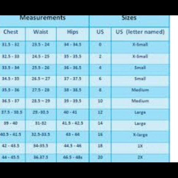 Accessories | Standard Size Charts | Poshmark